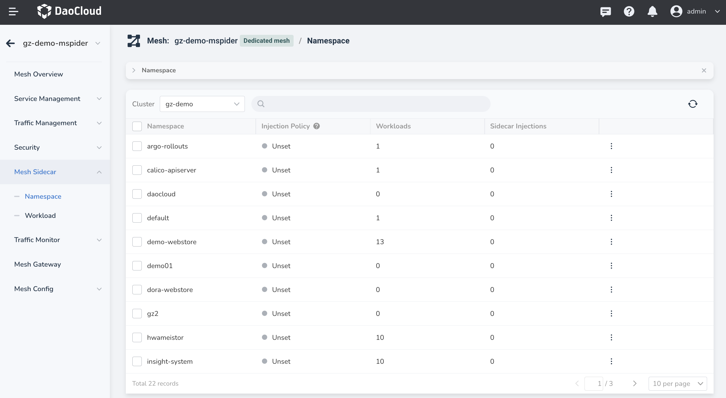 Namespace Sidecars - DaoCloud Enterprise